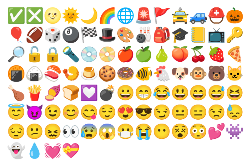 Choose the most complex 8 emoji’s below to | Chegg.com