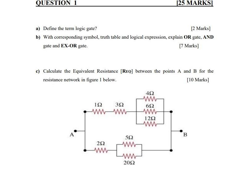 Solved a) Define the term logic gate? [2 Marks] b) With | Chegg.com