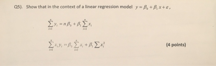 Solved Q5). Show that in the context of a linear regression | Chegg.com