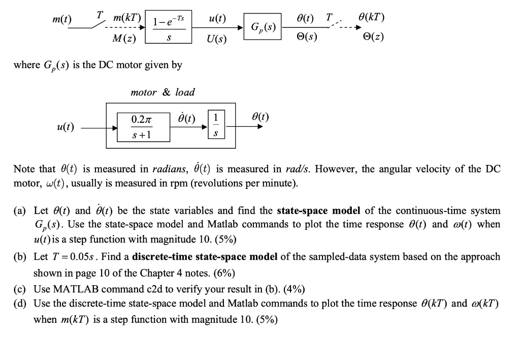where Gp(s) is the DC motor given by Note that θ(t) | Chegg.com