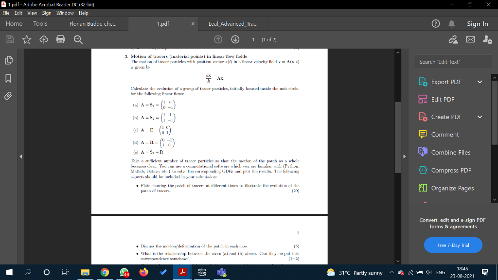 그 1.pdf - Adobe Acrobat Reader DC (32-bit) Eile Edit | Chegg.com