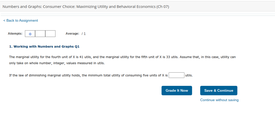 Solved Numbers and Graphs: Consumer Choice: Maximizing | Chegg.com