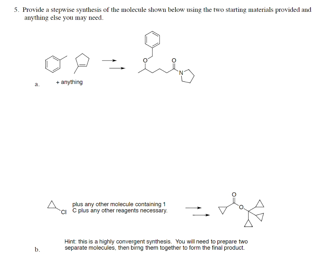 Solved Provide a step-wise synthesis of the molecule shown | Chegg.com