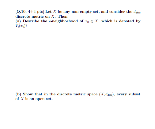 Solved [Q.10, 4+4 pts) Let X be any non-empty set, and | Chegg.com