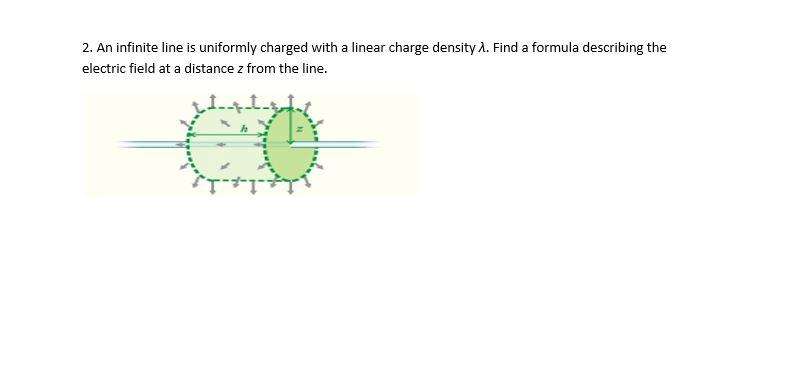 Solved 2. An infinite line is uniformly charged with a | Chegg.com