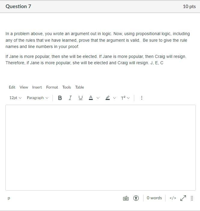In a problem above, you wrote an argument out in | Chegg.com In a problem above, you wrote an argument out in | Chegg.com