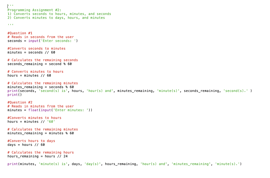Solved Example Input2 Enter Seconds 4000 Expected 