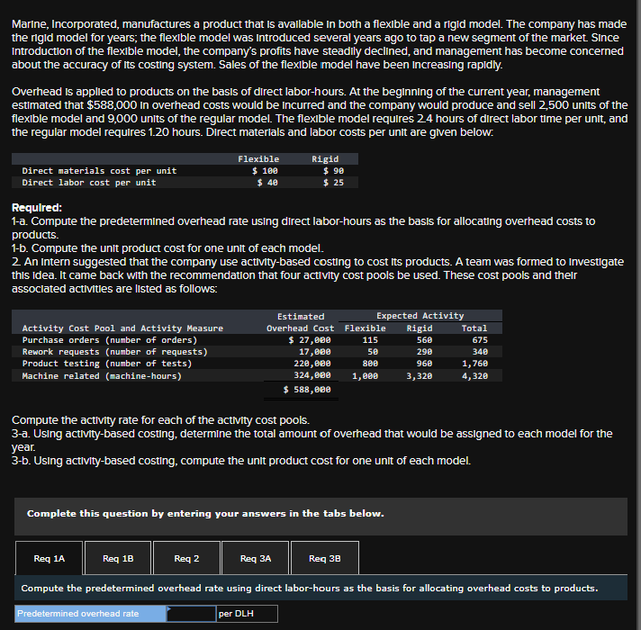 Solved Marine, Incorporated, manufactures a product that is | Chegg.com