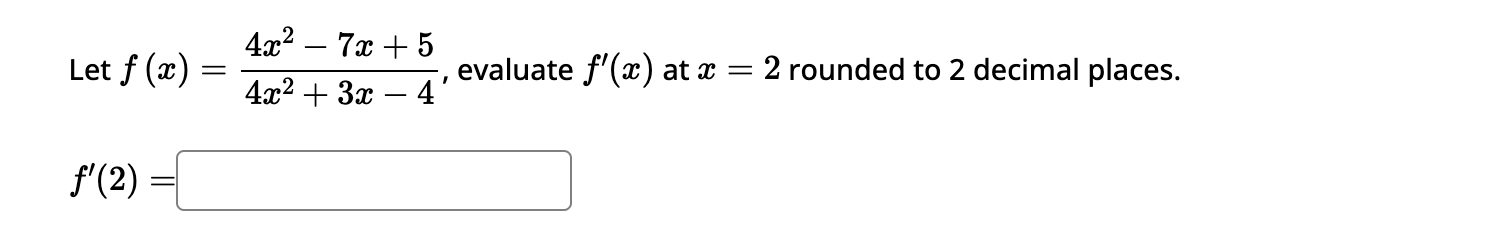 Solved Find the derivative of the function f(x)=7x+6. | Chegg.com