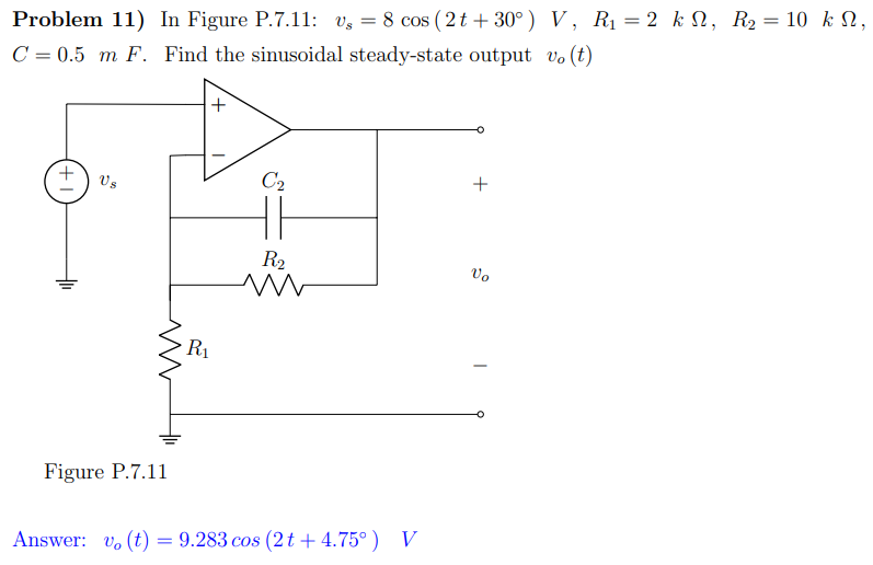 Solved Problem 11) In Figure P.7.11: | Chegg.com