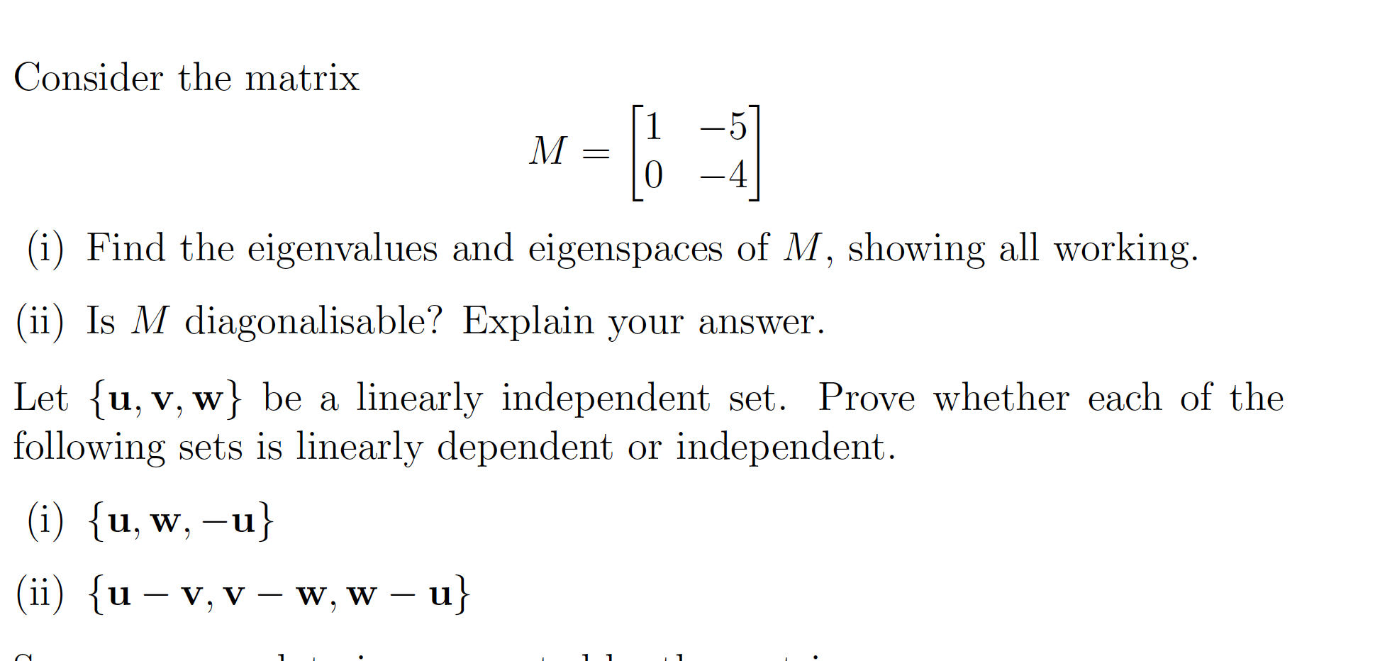 Solved Suppose some data is represented by the matrix | Chegg.com