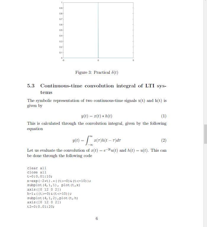Solved 51 Continuous Time Unit Step Function The 2913