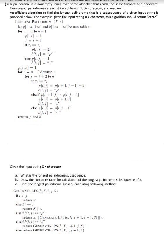 Solved (3) ﻿A palindrome is a nonempty string over some | Chegg.com