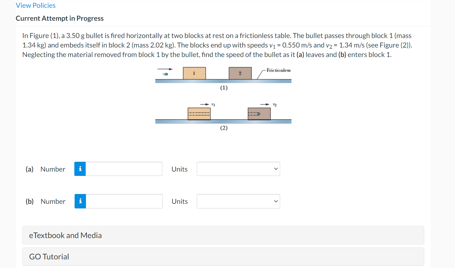 Solved In Figure (1), a 3.50 g bullet is fired horizontally | Chegg.com