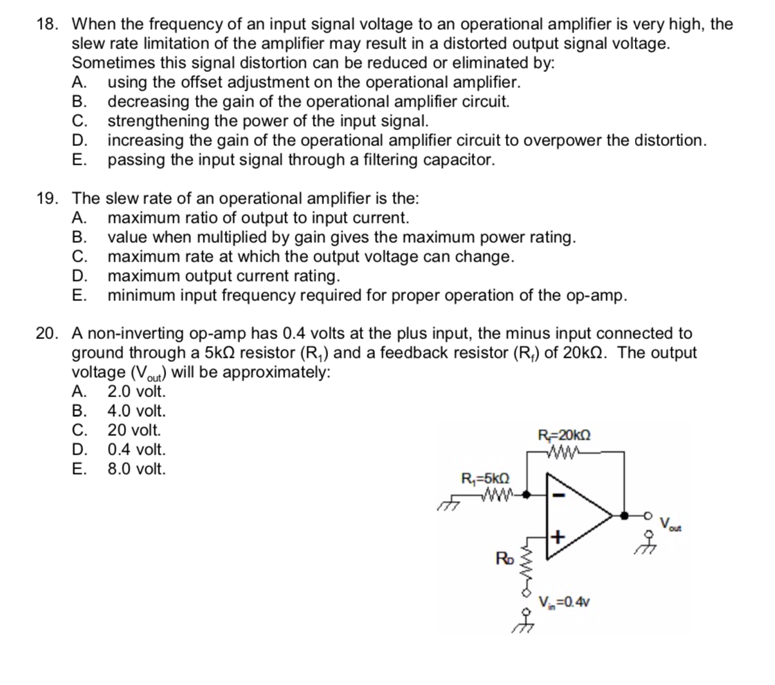 Solved When the frequency of an input signal voltage to an | Chegg.com