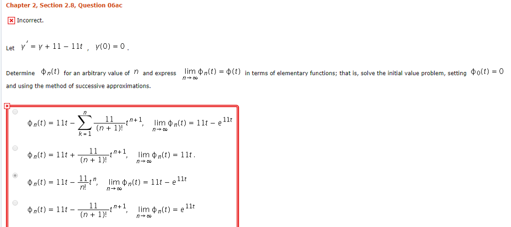 Solved Chapter 2, Section 2.8, Question 06ac Incorrect Let | Chegg.com