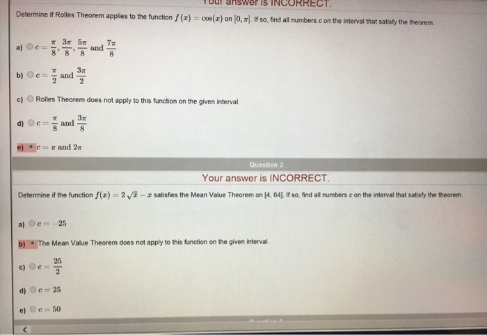 Solved Determine If Rolles Theorem Applies To The Function