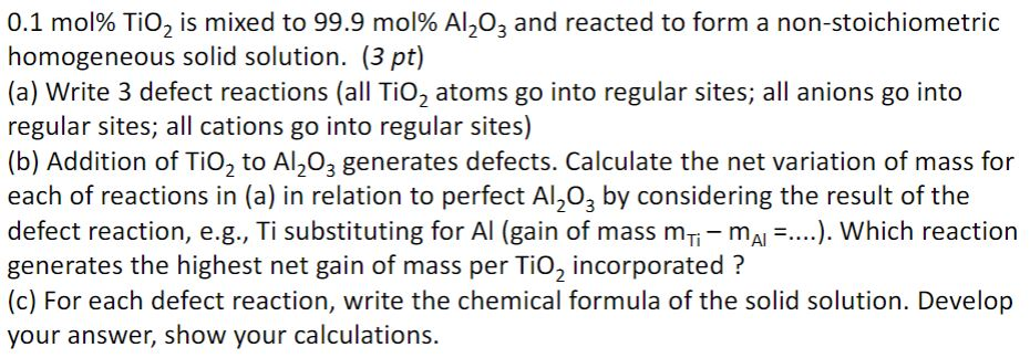 Write 3 Defect Reactions Calculate The Net Variation