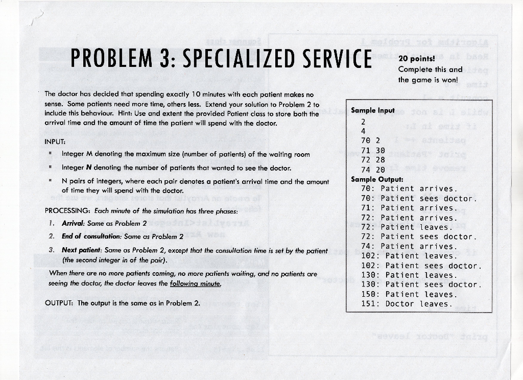 Solved MUST BE DONE IN JAVA REFERENCE TO PROBLEM 2 and 1: | Chegg.com