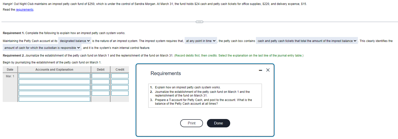 Solved Requirement 1. Complete the following to explain how | Chegg.com