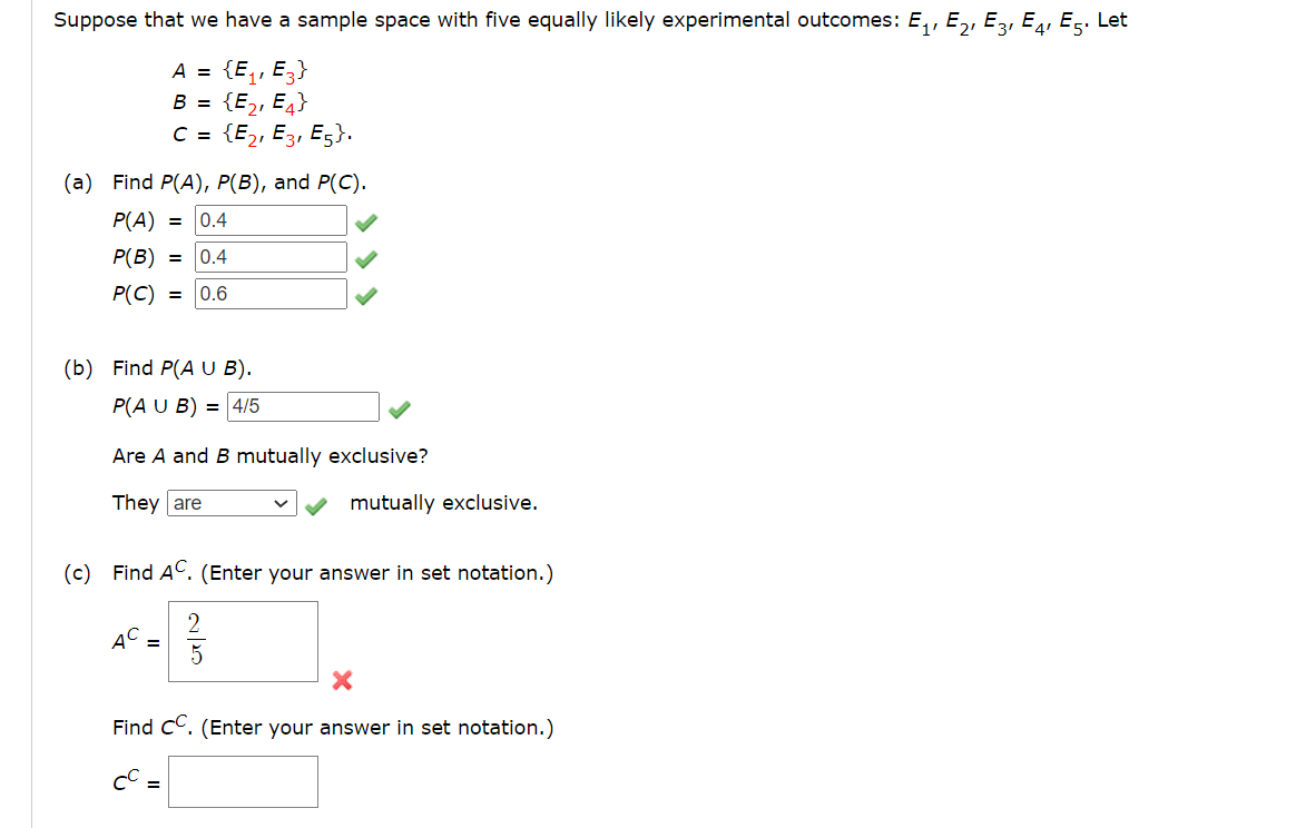 Solved Suppose that we have a sample space with five equally | Chegg.com