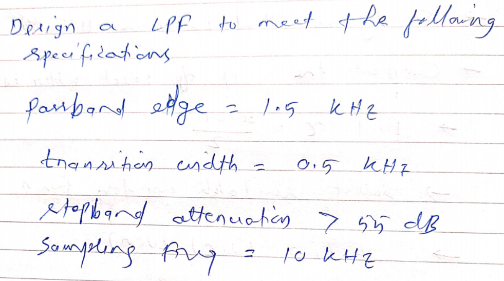 Solved OL Derign LPF to meet the following specifications | Chegg.com
