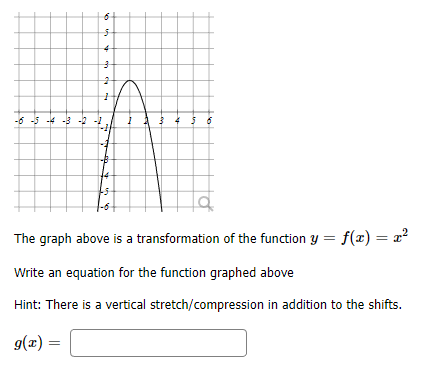 Solved The graph above is a transformation of the function | Chegg.com