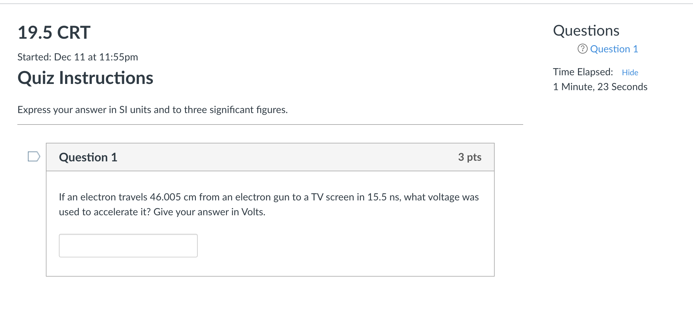 Solved 19.5 CRT Questions Question 1 Started: Dec 11 at | Chegg.com