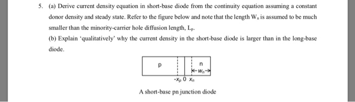 Solved (a) Derive current density equation in short-base | Chegg.com