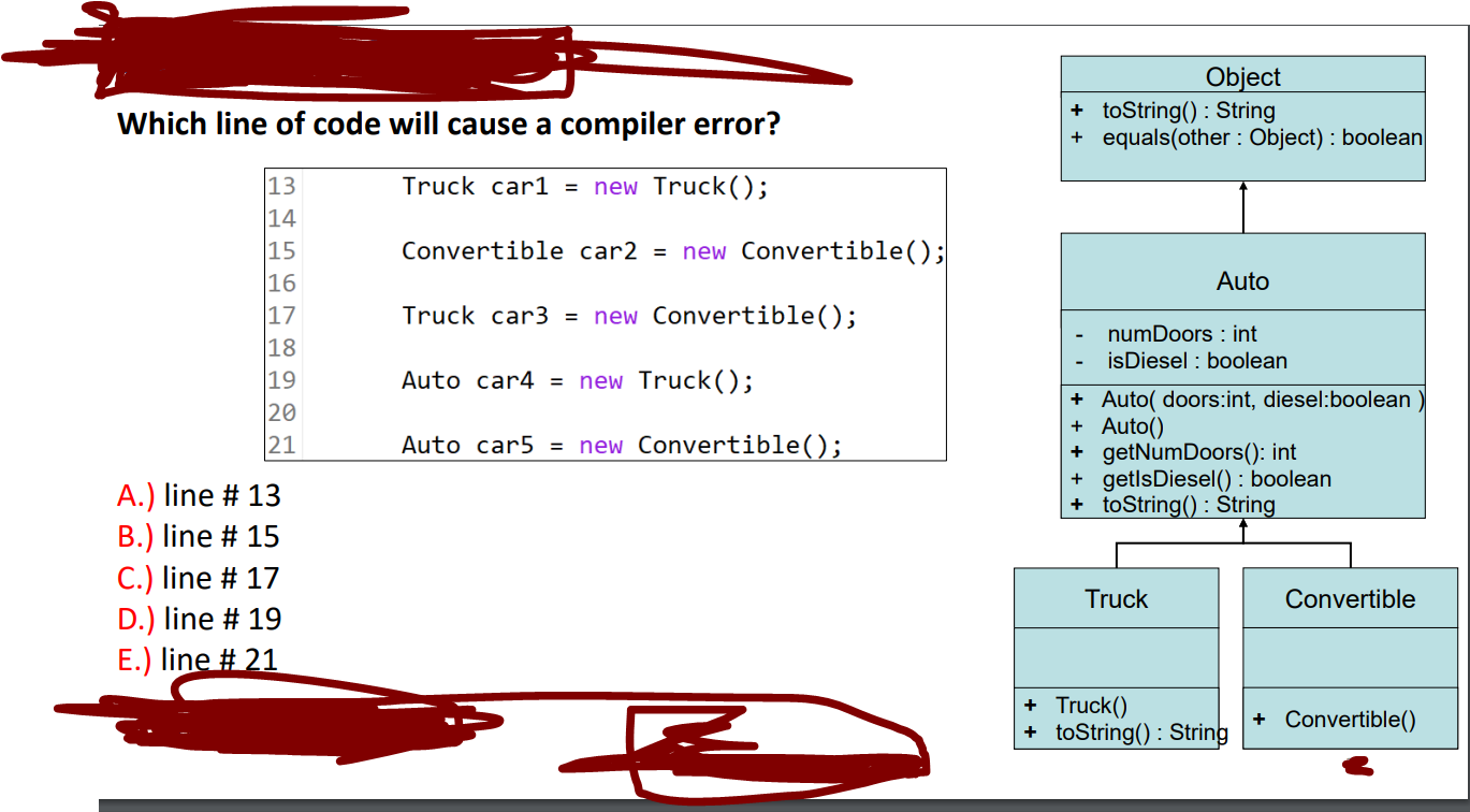 Solved Which line of code will cause a compiler error? | Chegg.com
