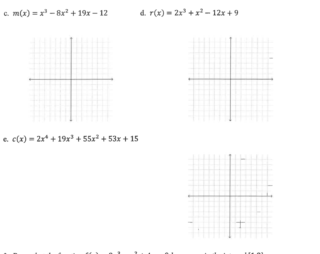 Solved 2. Graph each of the following polynomial functions. | Chegg.com