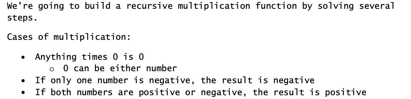 We're going to build a recursive multiplication | Chegg.com