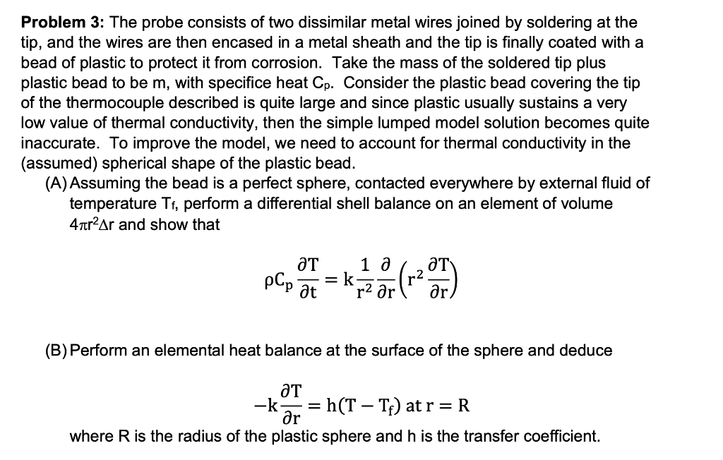 Solved Problem 3: The probe consists of two dissimilar metal | Chegg.com