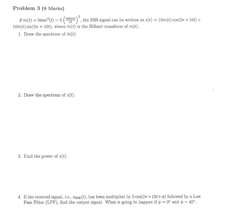 Solved Problem 3 \{ 8 Marks } if | Chegg.com