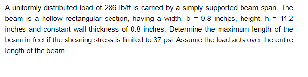 Solved Determine the equivalent uniformly distributed load | Chegg.com