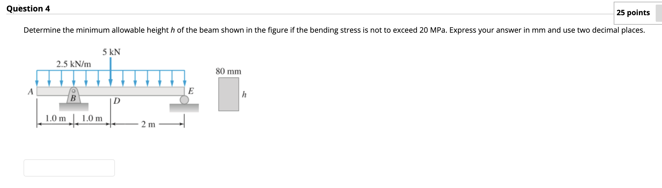 Solved Question 4 25 points Determine the minimum allowable | Chegg.com