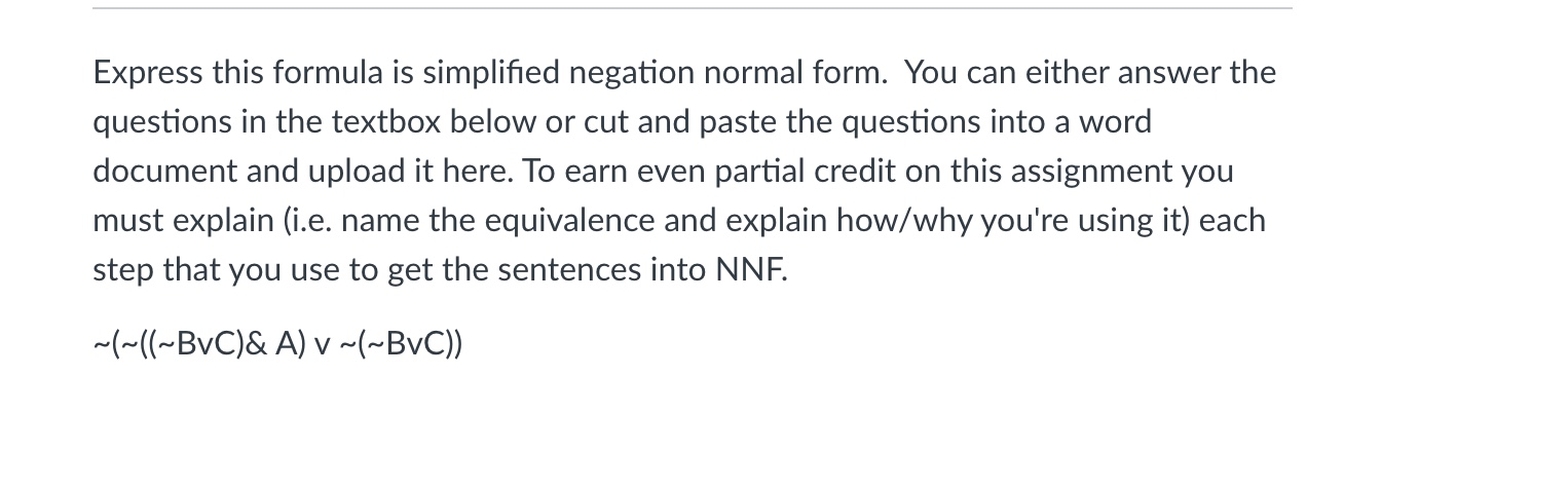 Solved Express This Formula Is Simplified Negation Normal 4469