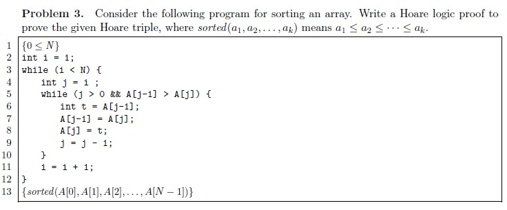 Problem 3. Consider the following program for sorting | Chegg.com