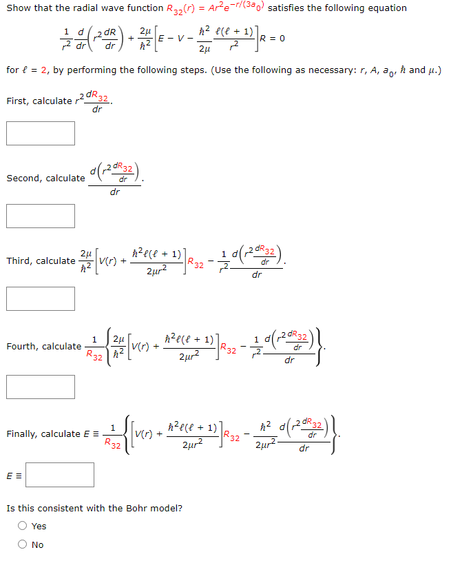 Solved Show that the radial wave function | Chegg.com