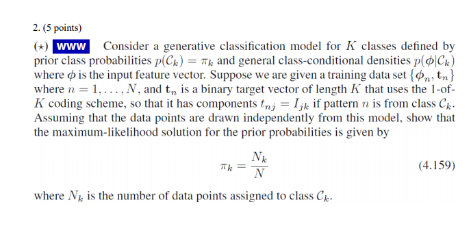 Solved 2. (5 points) (+) www Consider a generative | Chegg.com