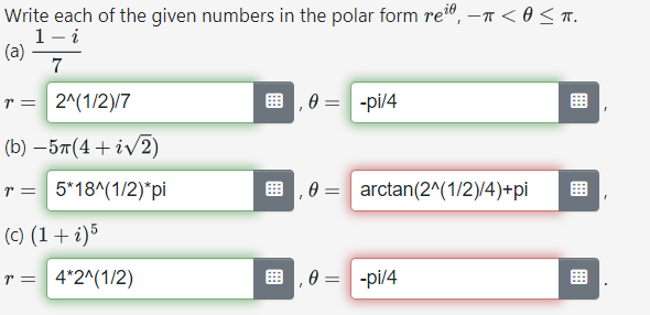 Solved Write each of the given numbers in the polar form | Chegg.com