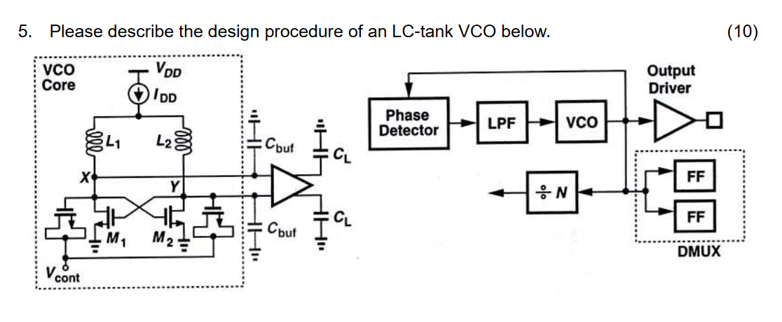 Solved 5. Please describe the design procedure of an LC-tank | Chegg.com