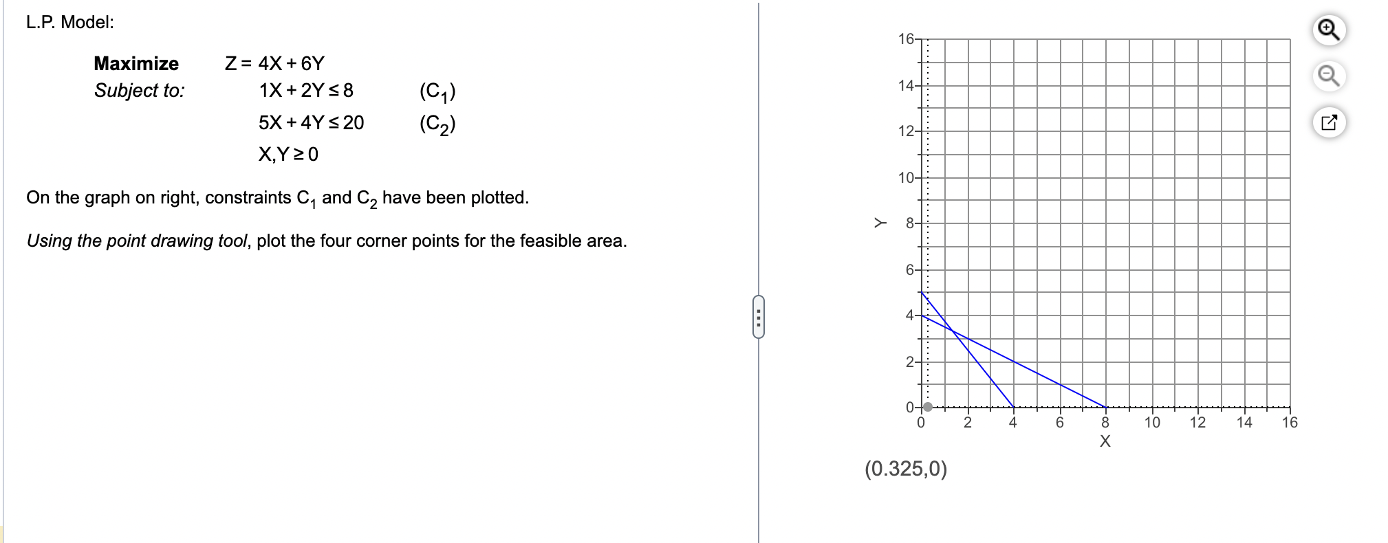 Solved On the graph on right, constraints C1 and C2 have | Chegg.com