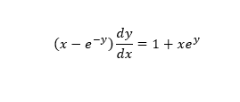 Solved (x - e- Ay. (- > ) 2 = 1 + xey dx | Chegg.com