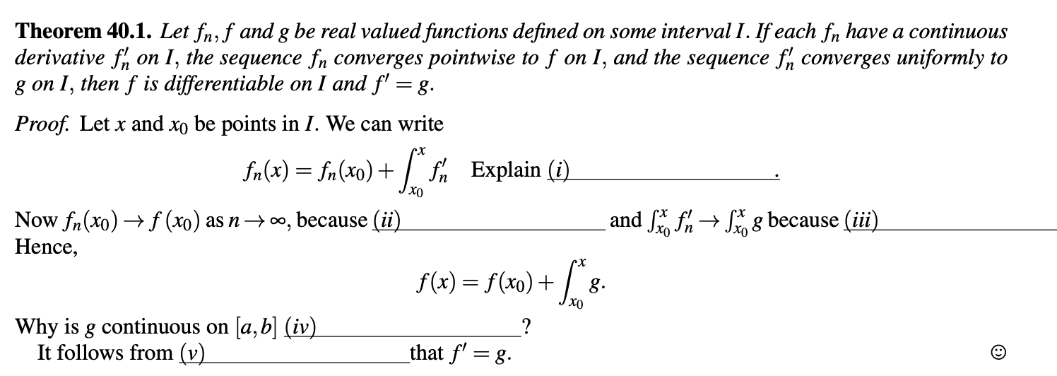 Solved Theorem 40.1. Let fn, f and g be real valued | Chegg.com