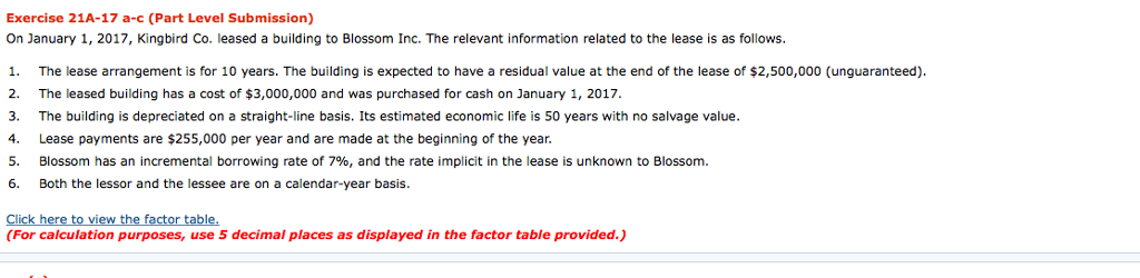 Solved Exercise 21A-17 a-c (Part Level Submission) On | Chegg.com