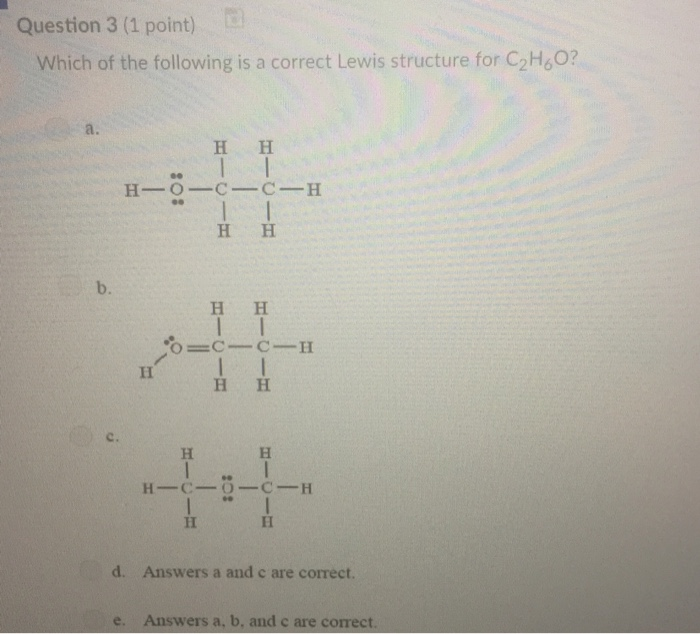 Solved Question 1 (1 point) Which of the following Lewis | Chegg.com