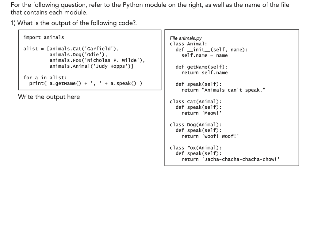 Solved For the following question, refer to the Python | Chegg.com