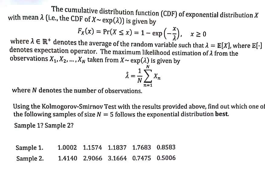 Solved The cumulative distribution function (CDF) of | Chegg.com