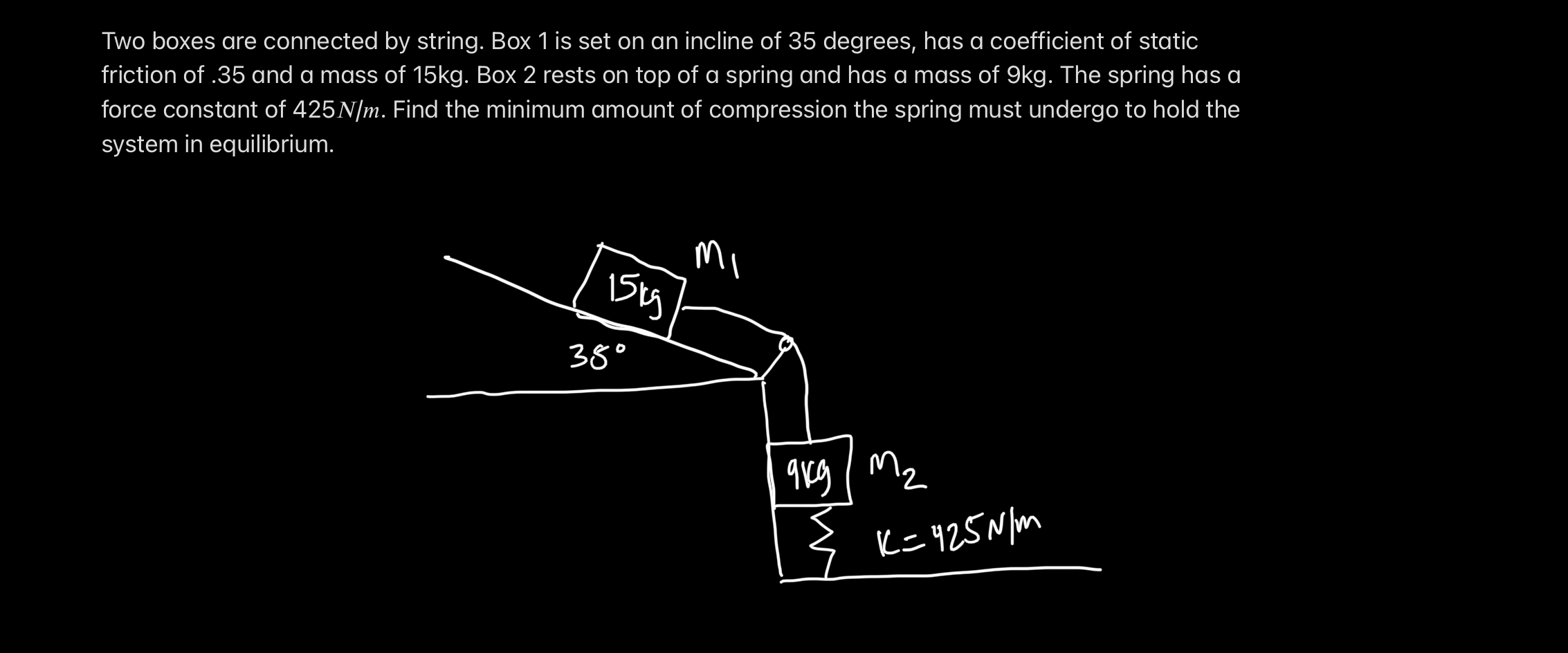 Solved Two boxes are connected by string. Box 1 is set on an | Chegg.com